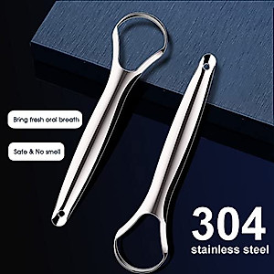 Kotomotoy Tongue Scraper (4 Pack) with Travel Case, Tongue Scraper for Adults, Fight Bad Breath, Medical Grade 100% Stainless Steel Tongue Cleaners For Oral Care, Professional Tongue Brush