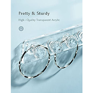 Heesch Necklace Holder, Acrylic Necklace Hanger, Wall Mont Necklace Organizer, Jewelry Hooks for Necklaces, Bracelets, Chains (2-pack Clear)