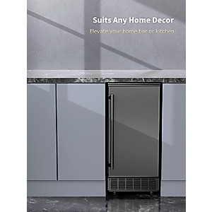 ADT Under Counter Ice Maker 80lbs/ 24H daily Built-in Ice Machine with Drain Pump,24H Timer Self-Cleaning Freestanding Ice Cube Machine for Commercial and Home Use