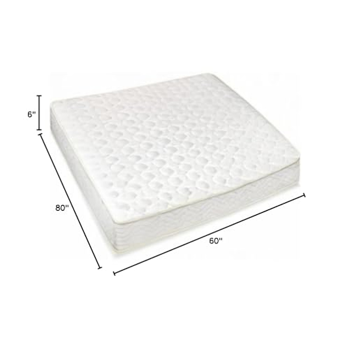 Best Price Mattress 6 Inch Tight Top Innerspring Mattress - Comfort Foam Top with Bonnell Spring Base, CertiPUR-US Certified Foam, Queen,White