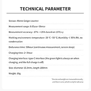 Geiger Counter Nuclear Radiation Detector,CHNADKS Upgraded d Personal Dosimeter,Beta Gamma X-ray Portable Handheld Radiation Monitor,Battery Powered (0.08uSv – 50mSv)