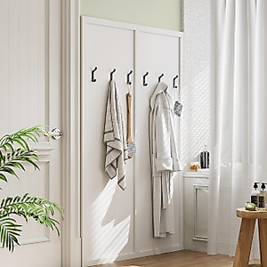 MXARLTR Metal Wall Hooks 6 Pack Bathroom Towel Coat Hooks for Hanging Heavy Duty Wall Mounted Robe Hooks Wall Hooks for Bathroom Bedroom Wall Kitchen Garage Entryway Home Hotel (Black)