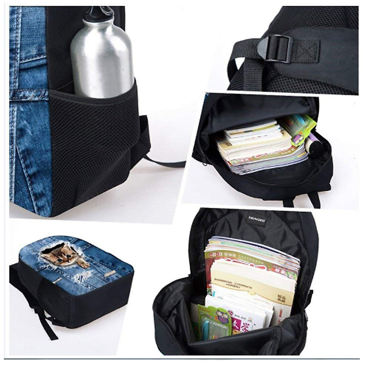 URTEOM Comfortable School Bookbag Backpack Sunflower With Distressed American Flag Adjustable Shoulder Straps Laptop Daypack for School Office Library Shopping Climbing Yoga Beach