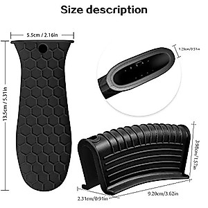 8 Pack Cast Iron Handle Cover, Silicone Hot Handle Holder, Assist Handle Holder, Non-Slip Pot Holder Sleeve, Pot Handle Covers Heat Resistant Potholder Cookware Silicone Cast Iron Handle Cover