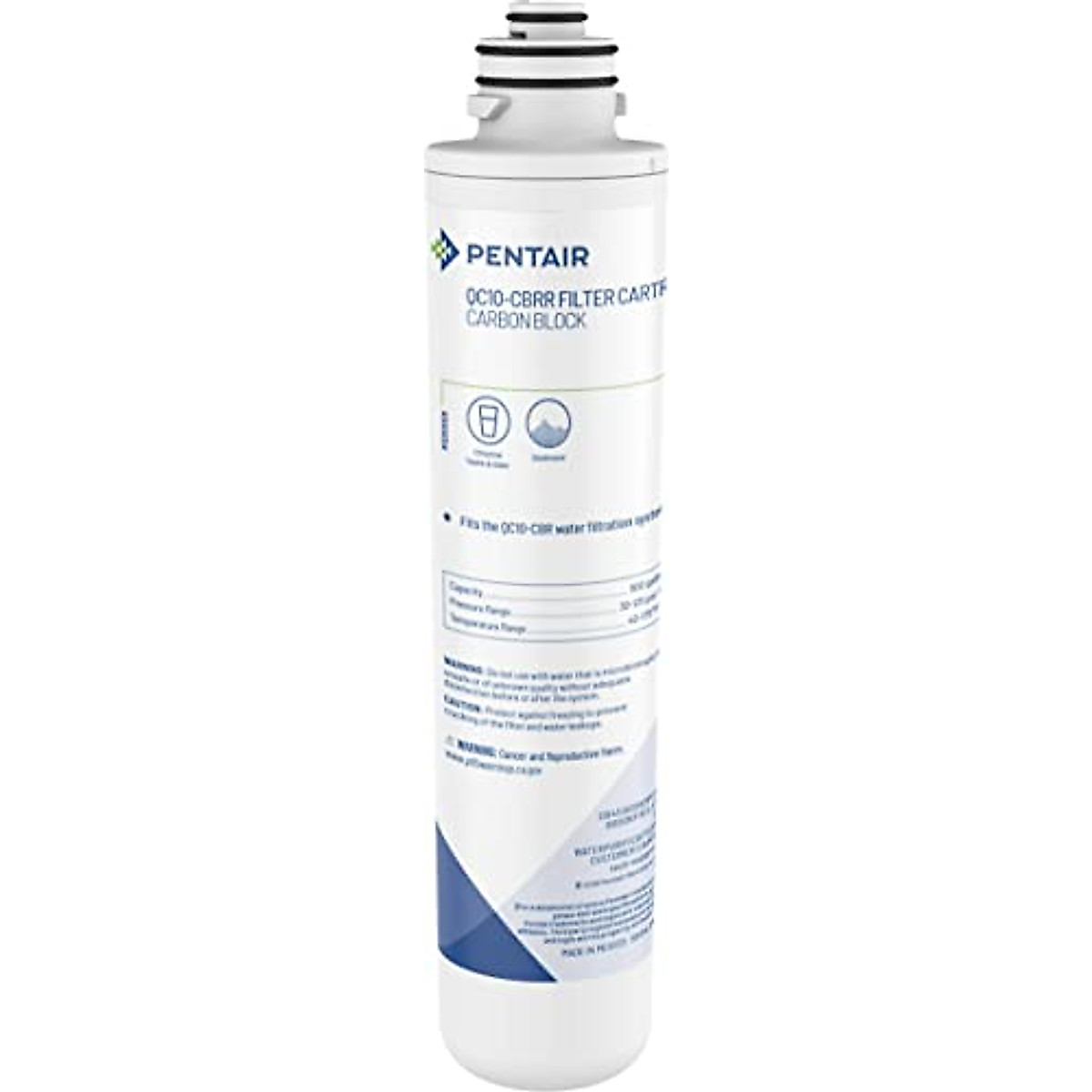 Pentair Pentek QC10-CBRR Quick-Change Under Sink Enhanced Carbon Block Filter Replacement Cartridge, For Use in Pentek QC10-CBR Water Filtration System, 0.5 Micron Rating