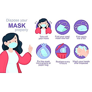 Kids Face Mask Blue Disposable Children Breathable Safety Masks with Adjustable Nose Clip(50 Pack)