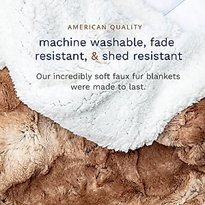 ViscoSoft Faux Fur King/California King 90"x108" Sherpa Luxury Blanket Brown - Shed Free Furry Comforter - Cozy, Soft, Fuzzy Faux Fur Throw Blanket for Couch or Bed
