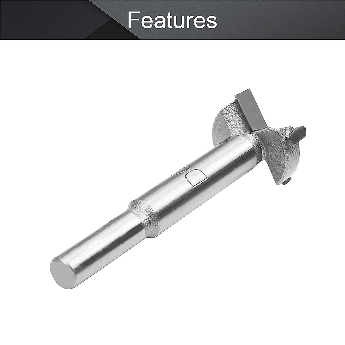 Utoolmart Forstner Drill Bits, 26mm Cemented Carbide Wood Cutter Tool, Round Shank Woodworking Hole Saw Cutter, 80mm Length Woodworking Hole Boring Bit, Gray, 1 Pcs