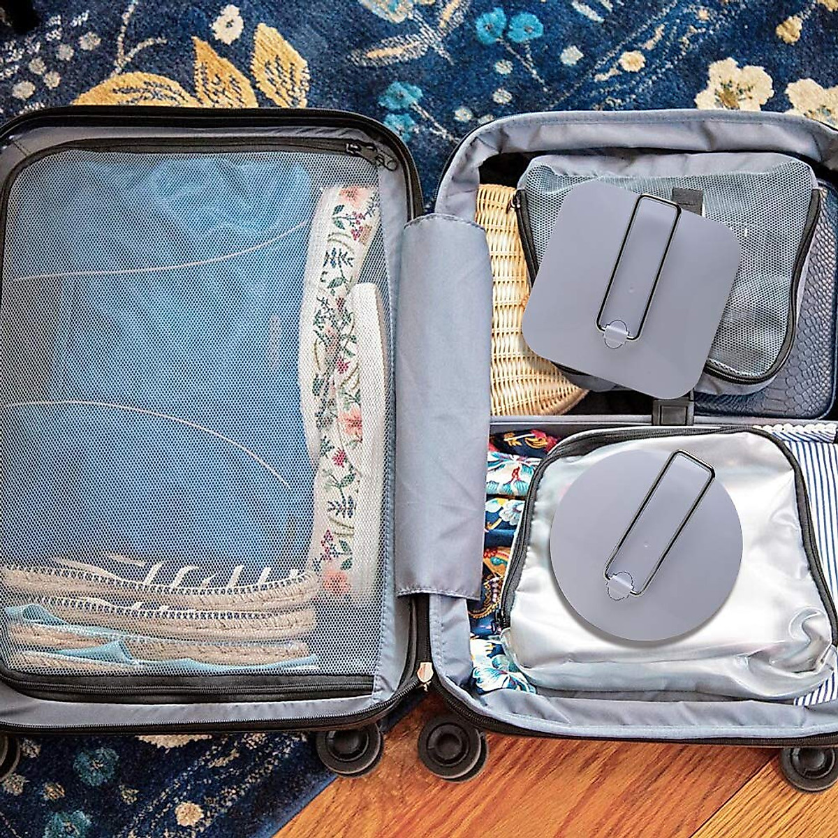 YEAKE Hand Mirror with Handheld Metal Stand, Table Desk Makeup Mirror Portable Travel for Multi-Hanging Wall Mirror On Bathroom Shower Shaving(Square)