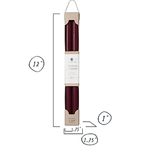 Northern Lights Candles - 12" 2PK Premium Tapers, Bordeaux - 72884