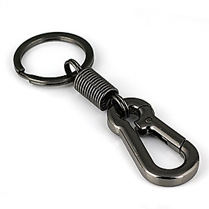 maycom Retro Style Simple Strong Carabiner Shape Keychain Key Chain Ring Keyring Keyfob Key Holder (Black)