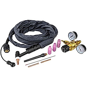 JEGS TIG & MMA 200 | 120V or 220V Power | Duty Cycle: 60% @ 180A @ 230V | Includes Foot Pedal, TIG Welding Torch, Arc Welding Electrode Holder, Ground Clamp, & Regulator | Simple Controls & Operation