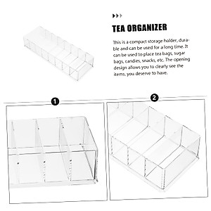 RORPOIR Tea Bag Organizer for Tea Bags Multi-grid Storage Box View Sturdy Plastic Tea Accessory for Household Coffee Organizer