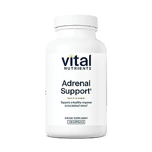 Vital Nutrients Adrenal Support | Adrenal Support Supplements for Gland Function and Cortisol Management | Supports Energy and Stress Levels | Gluten, Dairy, Soy Free | 120 Capsules