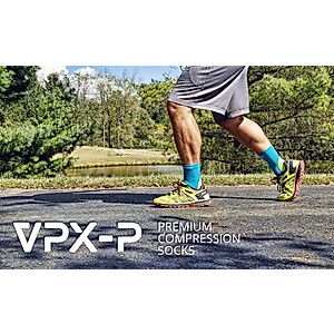VPX4U Compression Cycling Socks For Men and Women - Performance Bike, Running & Mountain Bike Socks - Medias para Bicicletas-20-30 mmHg, Mid-Cut (Carolina Blue, Large-4)