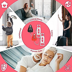 Portable Door Lock,Hotel Door Locks for Travelers,Door Lock Security,Door Lock Latch for Additional Privacy and Safety,Travel Lockdown Locks for Traveling, Hotel, Home, Apartment, School (2 Pack)