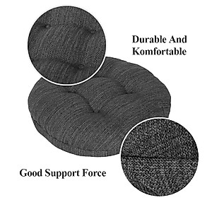 baibu Stool Covers Round, Super Soft Round Bar Stool Cushion Covers Seat Cushion - One Cushion Only（Gray-Black,12" (30 cm)