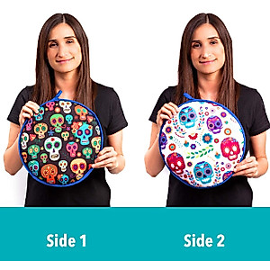 Largest! Two Sided Tortilla Warmer, 12” Insulated and Microwaveable, Fabric Pouch Keeps Them Warm for up to One Hour! Perfect Holder for Corn & Flour, Insulated Keeper! by ENdeas