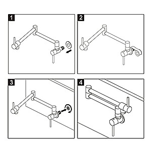 Classic Kitchen Tap Brass Kitchen Faucet 360°Rotation Kitchen Sink Mixer Double Joints and Single Cold Kitchen Mixer Tap Foldable Double Handle Sink Taps,Brushed/Brushed Gold
