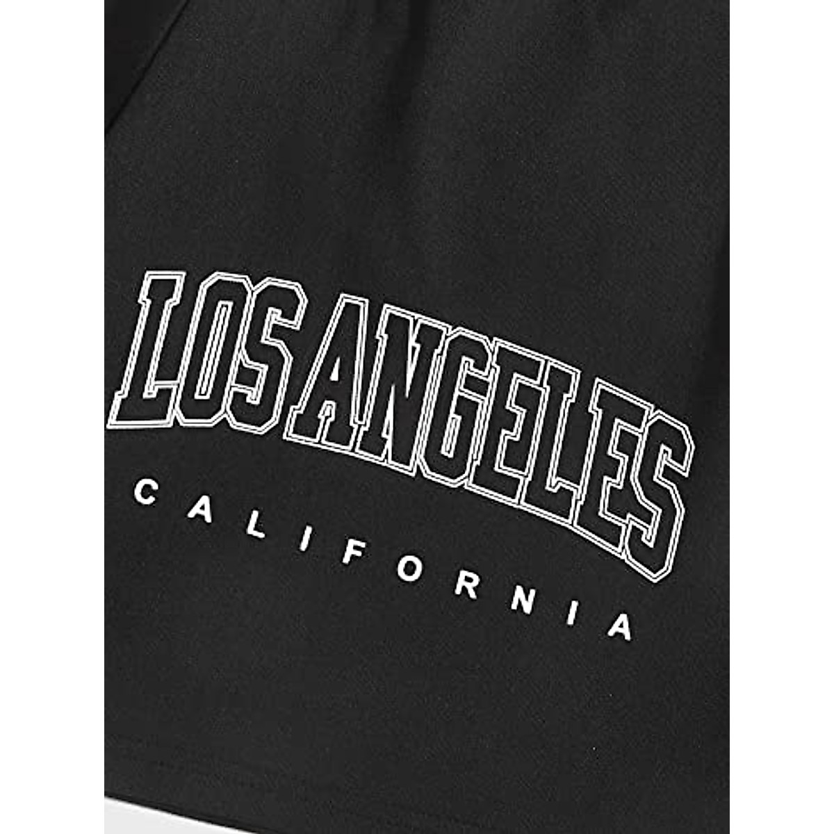 Cozyease Mens Casual Graphic Print Shorts High Waisted Drawstring Summer Beach Shorts with Pocket Black Letter Print M