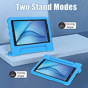 BMOUO Kids Case for Samsung Galaxy Tab E 8.0 inch - EVA Shockproof Case Light Weight Kids Case Super Protection Cover Handle Stand Case for Kids Children for Samsung Galaxy TabE 8-inch Tablet - Blue