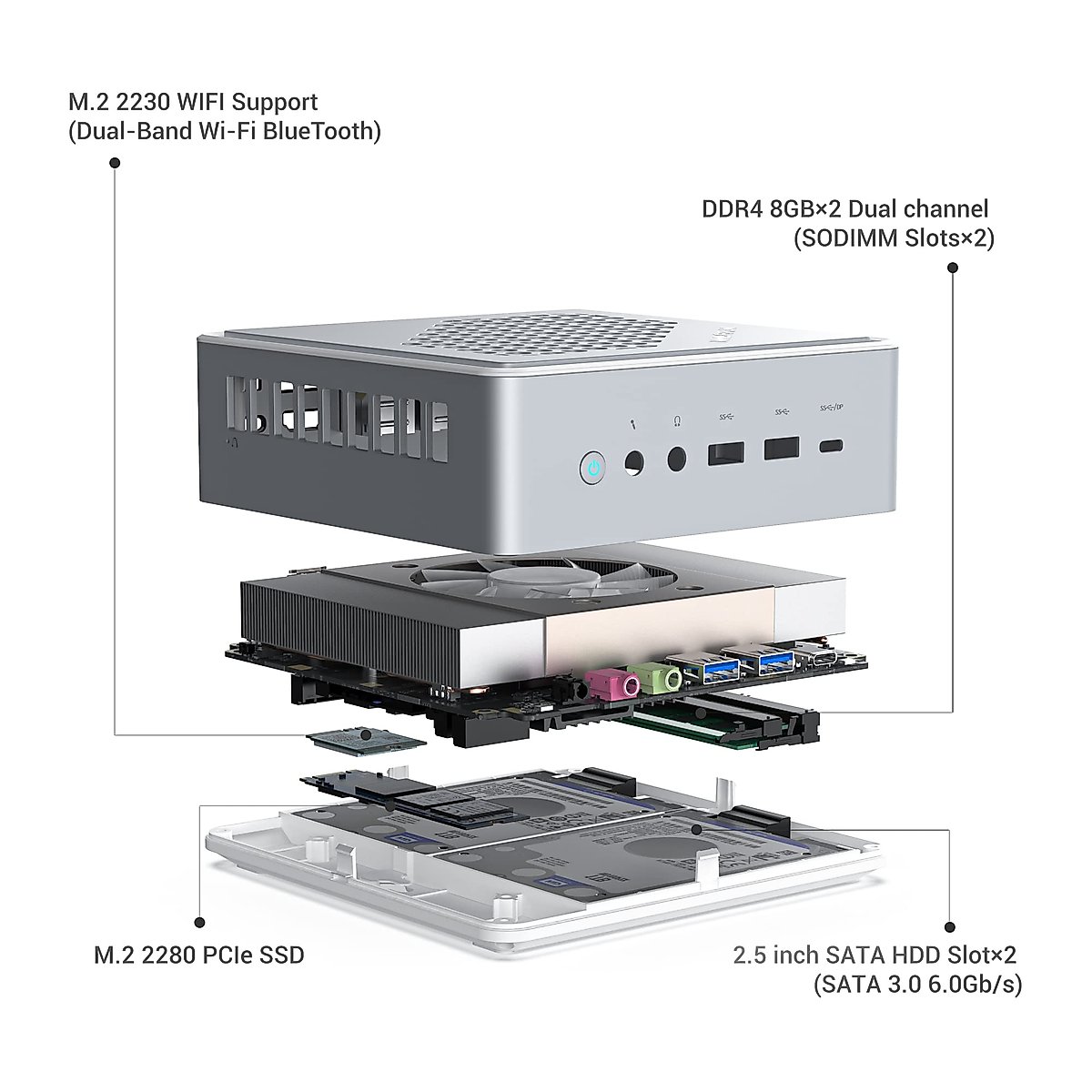 MINISFORUM Elitemini HM90 Mini PC AMD Ryzen 9 4900H Desktop Computer, DDR4 32GB + 512GB SSD, HDMI/DP/USB-C 4K@60Hz Output, 2X RJ45 Port(1000/2500Mbps), AMD Radeon Graphics, 2X HDD Slot Mini Computer