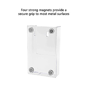 Marketing Holders Magnetic Tri Fold Holder 4 Inch Folded Printed Media Please Adheres to Metal Surfaces Clear Acrylic Maps Menus Brochures