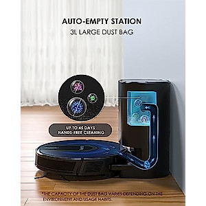 Thamtu G20 Robot Vacuum and Mop Combo, with Self-Emptying Base, Auto Carpet Boost, 3000Pa Suction for Powerful Cleaning, APP and Voice Control, Pet Hair Cleaning, is Ideal for Household Cleaning