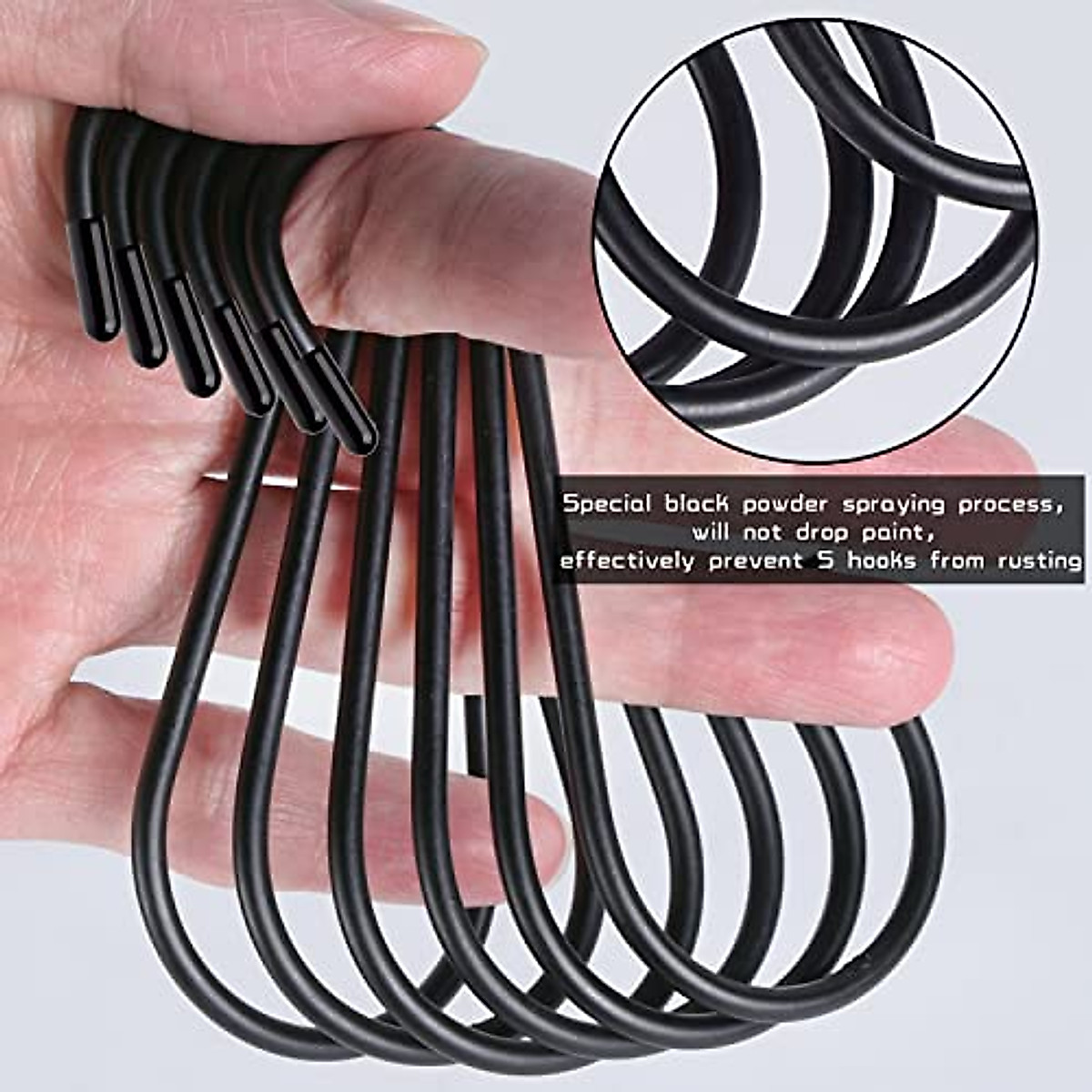 30 Pack S Hooks,3.54 In Matte Black Heavy Duty Metal S Hooks Can with Stand up to 33 pounds,For Kitchen,Office,Garden or Outdoor,S Hooks For Hanging Plants,clothes,Pots Pans,Cups,Bags, jewelry,Towels