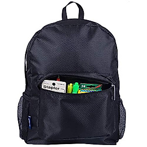 Wildkin Kids 16 Inch Backpack for Boys and Girls, Ideal Size for Kindergarten, Elementary, and Middle School, Perfect for School and Travel, 600 Denier Polyester, BPA-Free (Rip-Stop Black)