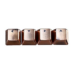 HFSECURITY Bronze QWERASDF Pure Metal Keycaps for Cherry Mx Switch Mechanical Gaming Keyboard Handmade Frosted Feel Backlit Metal Key Caps (Arrowmetalkeycaps)