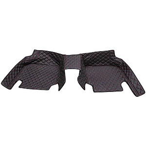 Aerfine Customized Luxury Leather car Floor mats Non Slip Floor mats for Cars All Weather Floor mats (Dark Brown Beige)