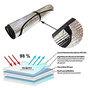 YelloPro Custom Fit Automotive Reflective Front Windshield Sunshade for 2017 2018 2019 2020 2021 2022 2023 Chrysler Pacifica, Pacifica Hybrid, LX, Touring, Touring L, Touring L Plus, Limited, Minivan