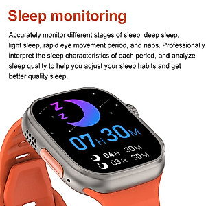 IWO Smart Watch DT8 Ultra NFC GPS Track 49mm Men Women Smartwatch Series 8 Thermometer BluetoothCall Waterproof Sports for Apple (Black)