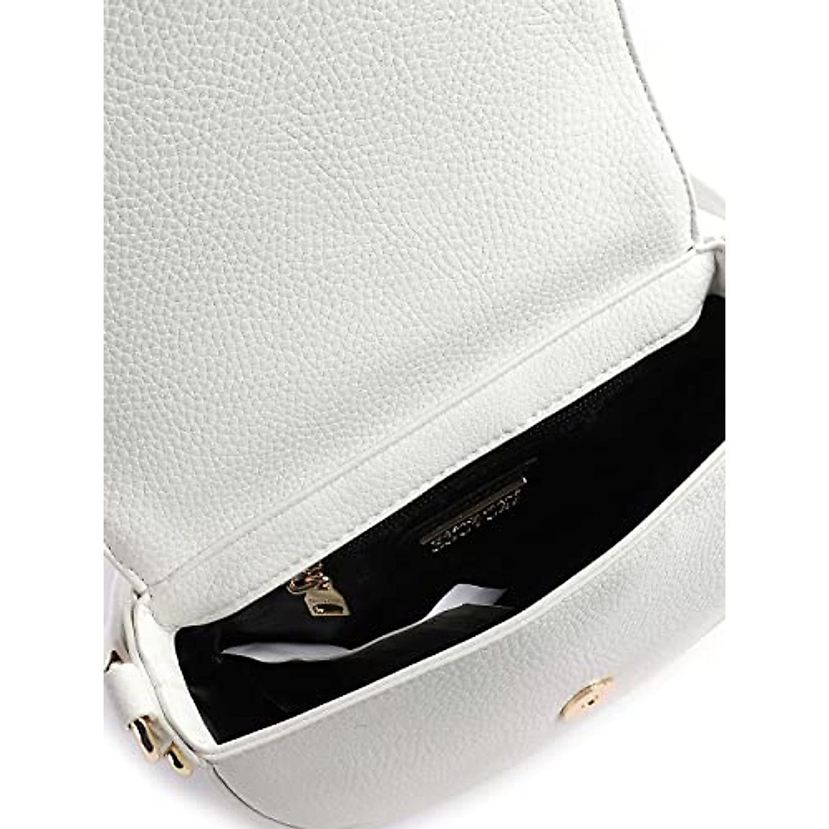 Versace Jeans COUTURE WHITE CROSSBODY MINIBAG WITH GOLD BAROQUE LOGO BUCKLE AND ADJUSTABLE SHOULDER STRAP 74VA4BF2ZS413
