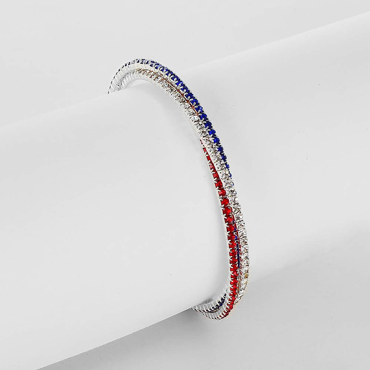 IDesign USA American Flag Bracelet Decorations Gift Red Blue White Bracelet Patriotic 4th of July Independence Day