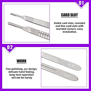 Swpeet 42Pcs 4 Styles #10#11#12#15 Scalpel Blades Surgical Grade Blades with #3 Scalpel Knife Handle Assortment Kit, Biology Lab Knives for Biology Lab Anatomy, Practicing Cutting, Sculpting