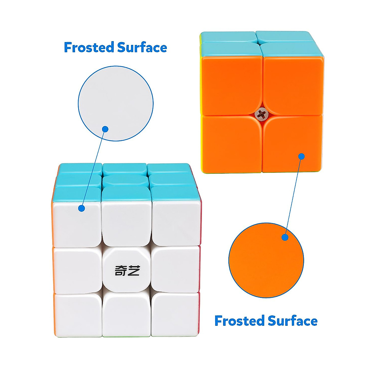 Coogam Qiyi Speed Cube Bundle 2x2 3x3 Magic Cube Set Qidi s 2x2 Warrior W 3x3 Stickerless Puzzle Toy Pack