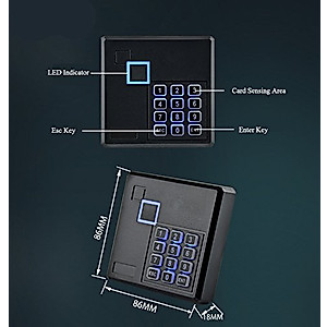 MENGQI-CONTROL Proximity RFID ID Card Door Access Control Keypad Reader 125KHz Wiegand 26/34 Bit Black Color