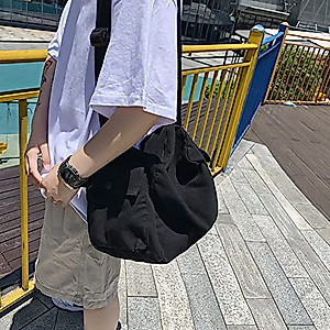 Aktudy Canvas Handbags Messenger Bag for Women Men Large Designer Hobo bag Crossbody Bag with Multiple Pockets for Couples