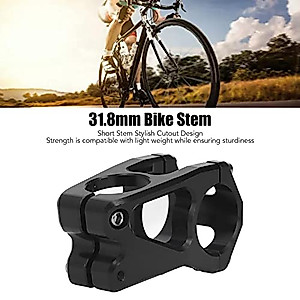 Yuecoom Mountain Bike Stem, 31.8mm Aluminum Alloy Black CNC Bicycle Short Handlebar Stem Hollow Design DIY Accessories