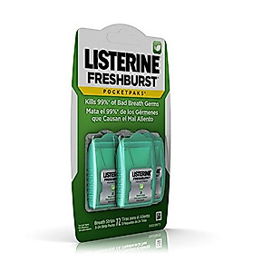 Listerine PocketPaks Breath Strips, Fresh Burst, 72 Count (Pack of 2)