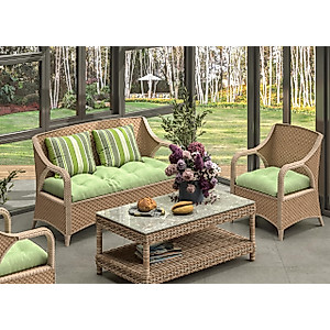 BOSSIMA Patio Tufted Seat Cushion for Outdoor Furniture, Set of 2, Furniture Dinning Chair Pad Light Grey