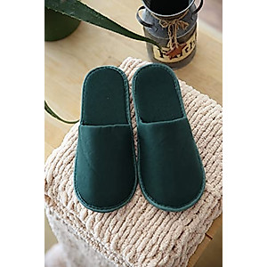 CHOCHILI 5 Pairs Fabric Packed Disposable Hotel Slippers for Airbnb Spa Salon Party Wedding Guests - Fits up to Adult US Men Size 10 & Women Size 11, White