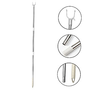 BUGUUYO Stitching Clothes Rail Coat Hooks Heavy Duty Retractable Clothesline Heavy Duty Light Stand Closet Hooks Clothesline Prop Pole Heavy Duty Hangers Splicing Clothing Pole Metal Guide