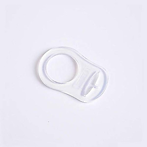 Sutoyuen 10 Clean Food Grade BPA Free Transparent Silicone Adapter Rings Holder for Button Style Maam Dummy Baby Pacifier Soother Teething Ribbon Clip