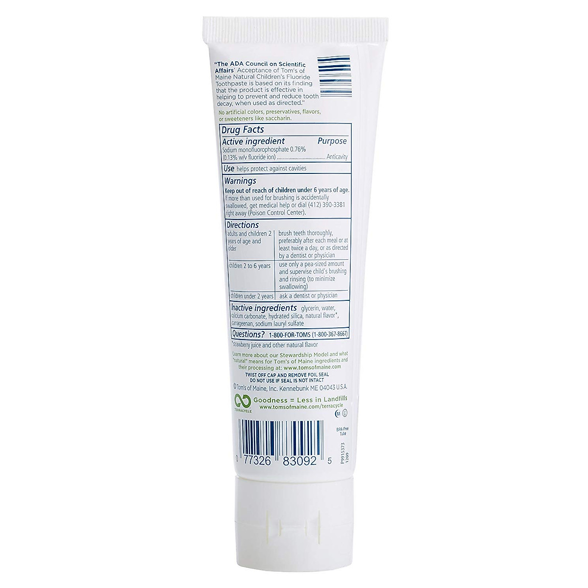 Tom's of Maine Children's Natural Fluoride Toothpaste, Silly Strawberry 4.2 oz (Pack of 6)