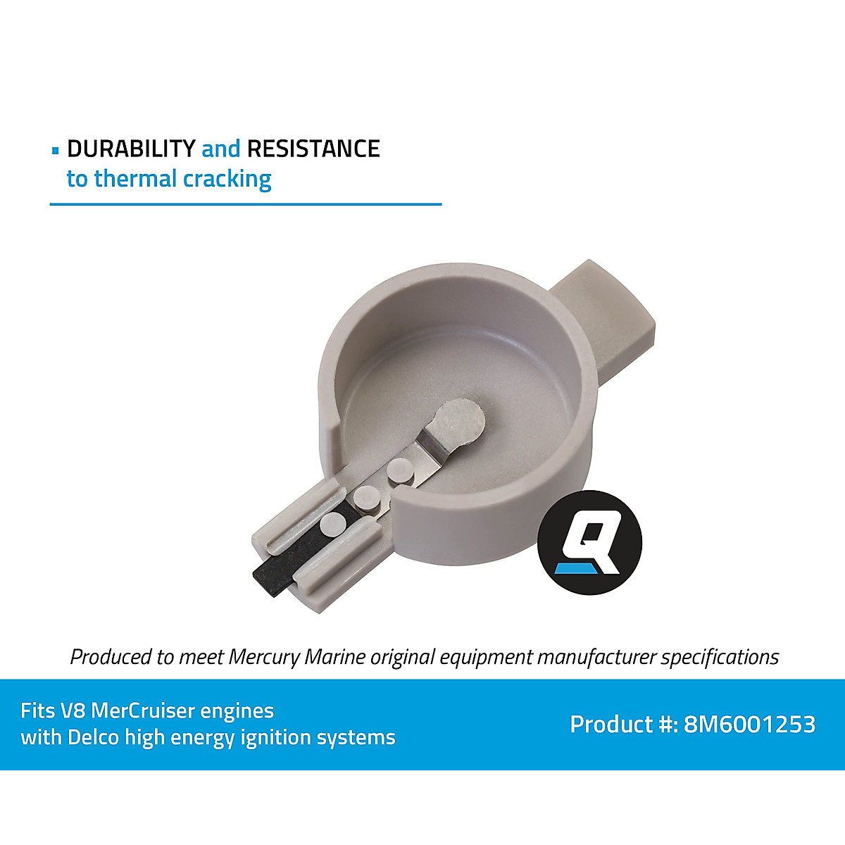 Quicksilver 8M6001253 Rotor for MerCruiser V-8 Engines Made by General Motors with Delco High Energy Ignition (HEI) Systems