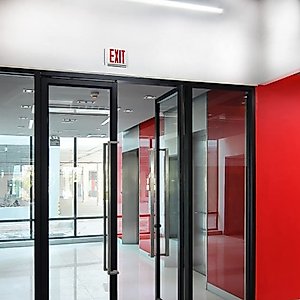 Ciata 2 Pack Ultra Bright Energy-efficient Lighted Exit Signs with Battery Backup, Indoor Led Emergency Exit Sign, Battery Powered Exit Sign, Exit Signs for Business, Led Adjustable Light Pipe Combo