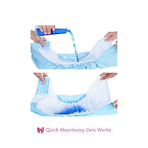 CutiePlusU Adult Cloth Diaper Washable Adult Pocket Nappy Cover Adjustable Reusable Breathable Leak Free - Blue